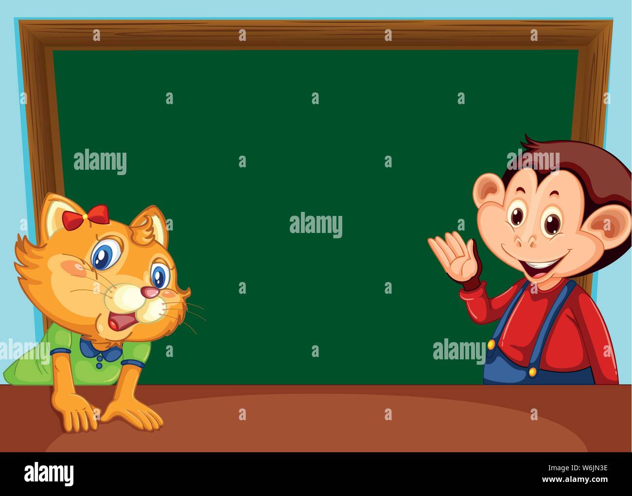 Le singe et le chat Banque d'images vectorielles - Alamy