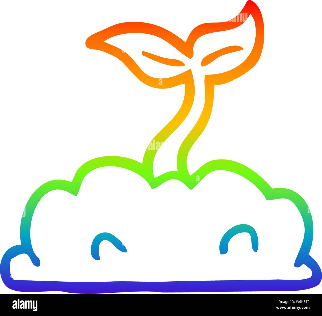 La ligne de gradient dessin d'une plantule de dessin animé Image ...