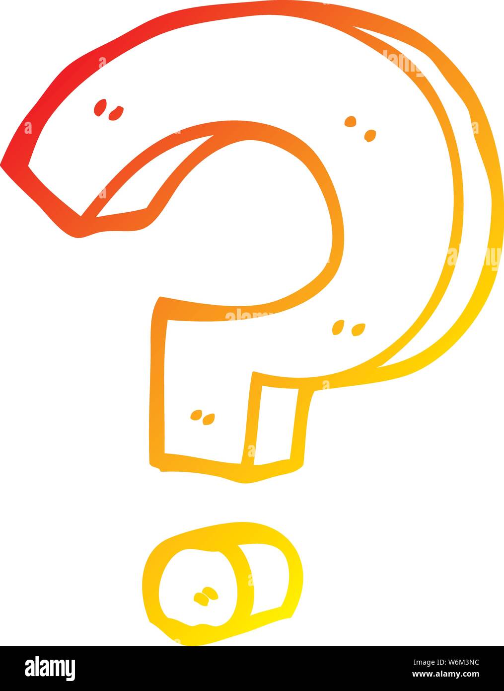 Ligne de gradient chaud dessin d'une caricature question mark Image ...