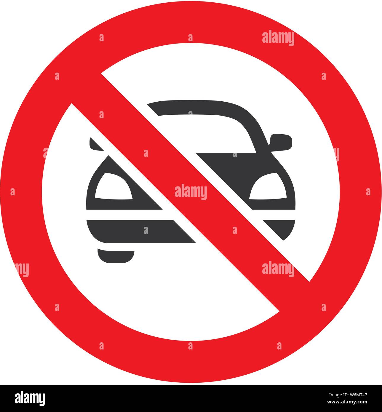 Signe d'interdiction. Symbole interdit noir en rouge, forme ronde Image ...