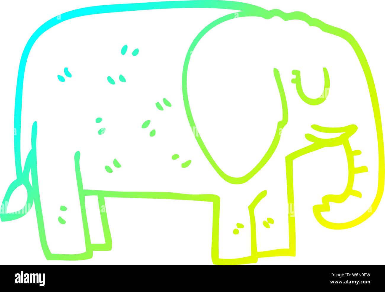 Ligne de gradient froid dessin d'une caricature encore debout de l ...