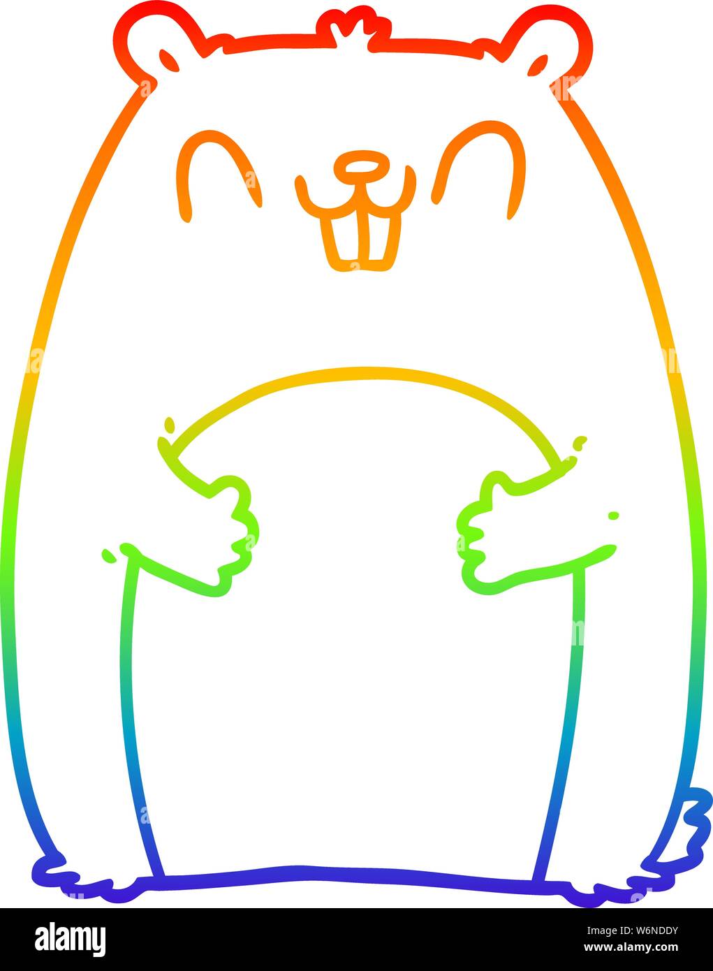 La ligne de gradient dimensions d'un dessin animé gopher heureux Image ...