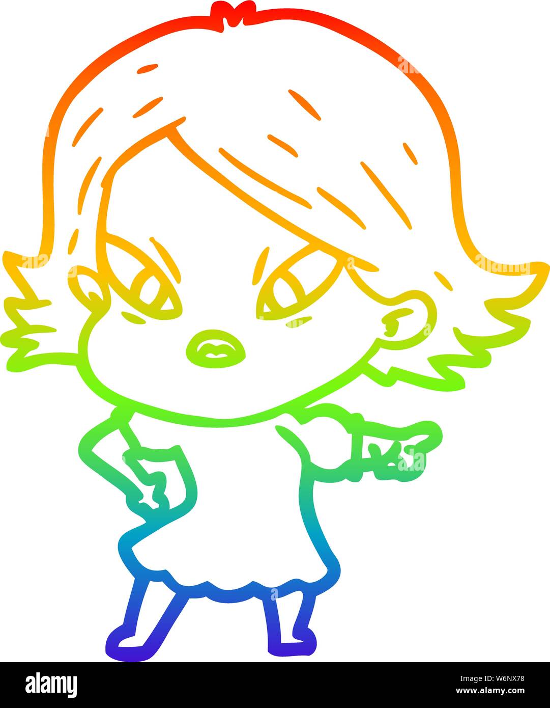 La ligne de gradient dimensions d'un dessin animé a souligné femme ...