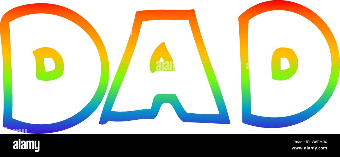 La ligne de gradient dessin d'une caricature mot papa Image Vectorielle ...