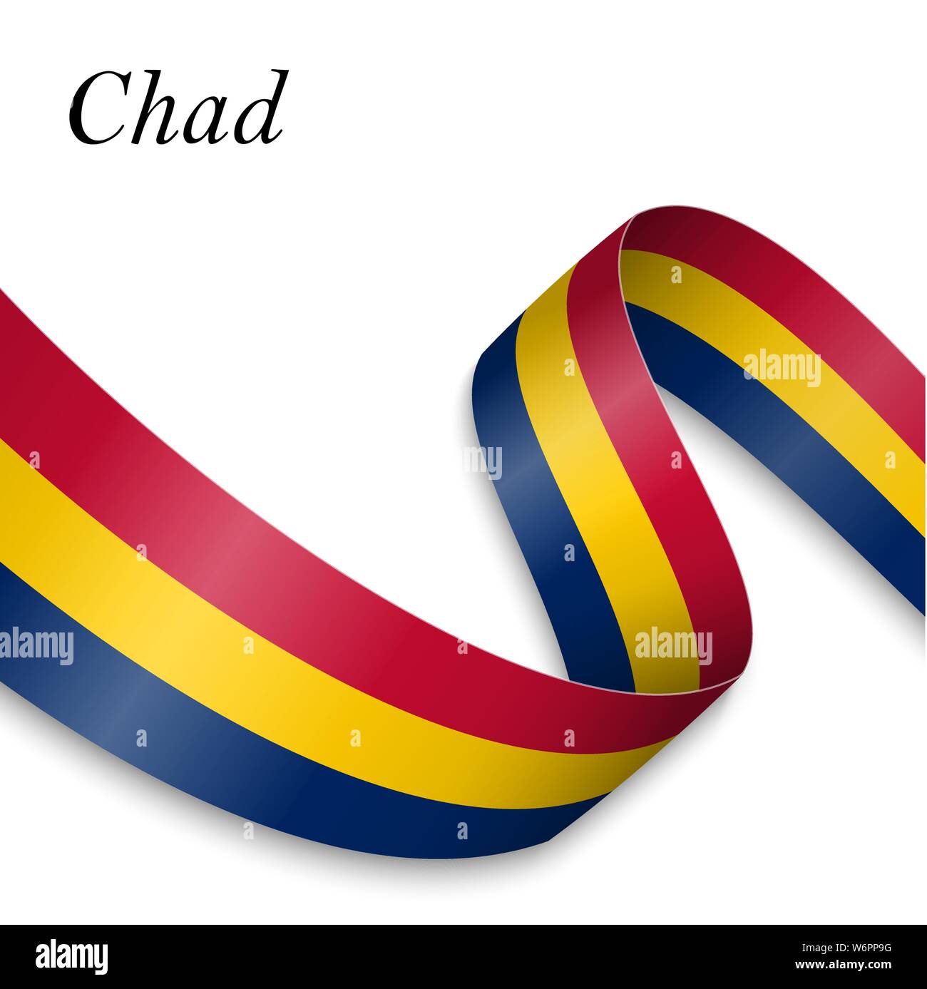 Forme un ruban ou une bannière avec un drapeau du Tchad. Modèle pour la ...