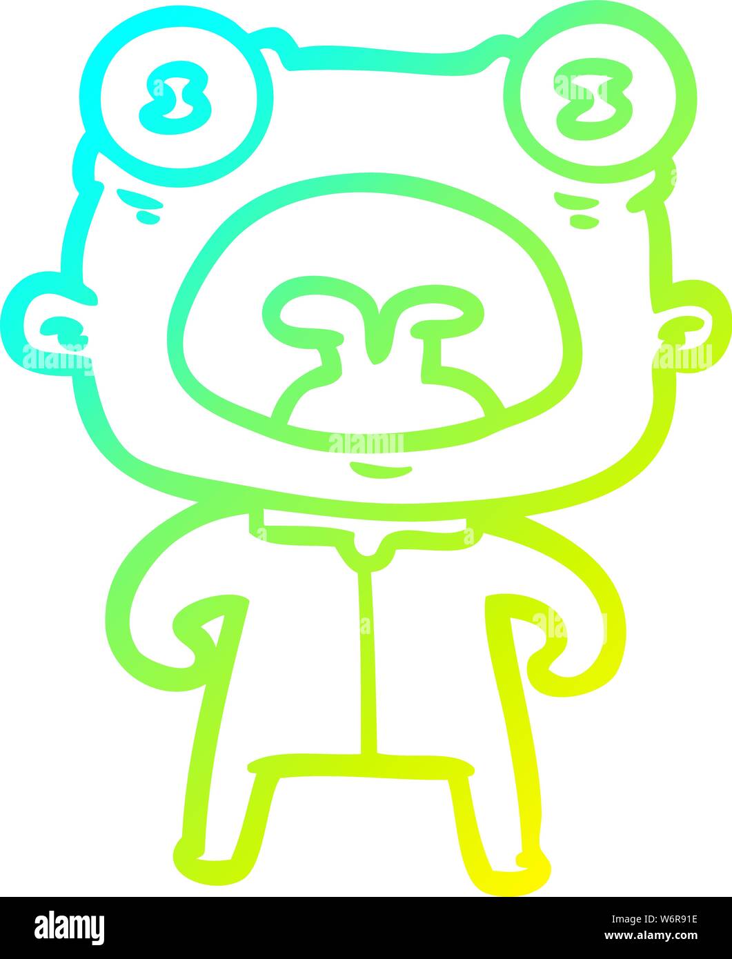 Ligne de gradient froid dessin d'une caricature criant exotiques ...