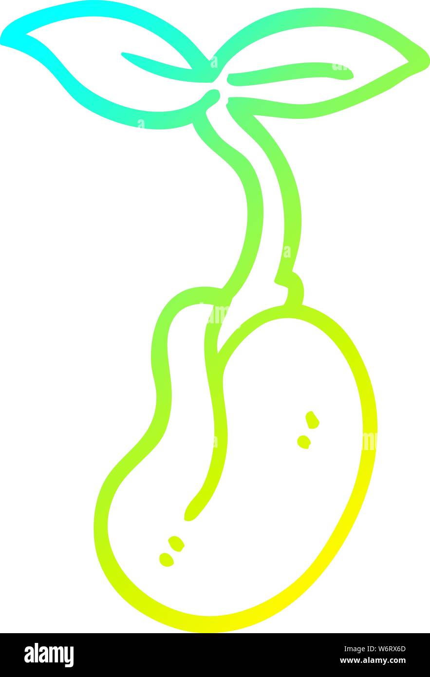 Ligne de gradient froid dessin d'une plantule de dessin animé Image ...