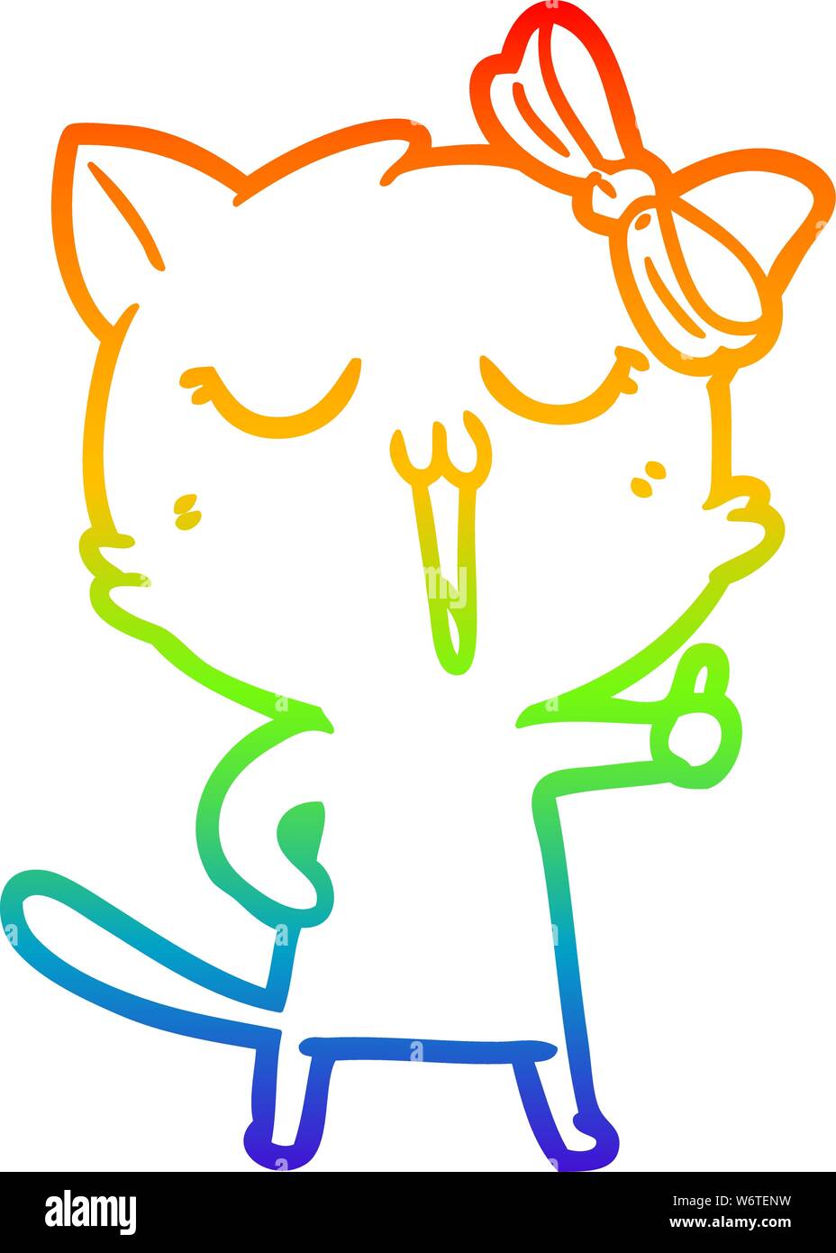 La ligne de gradient dessin d'un chat de dessin animé Image Vectorielle Stock - Alamy