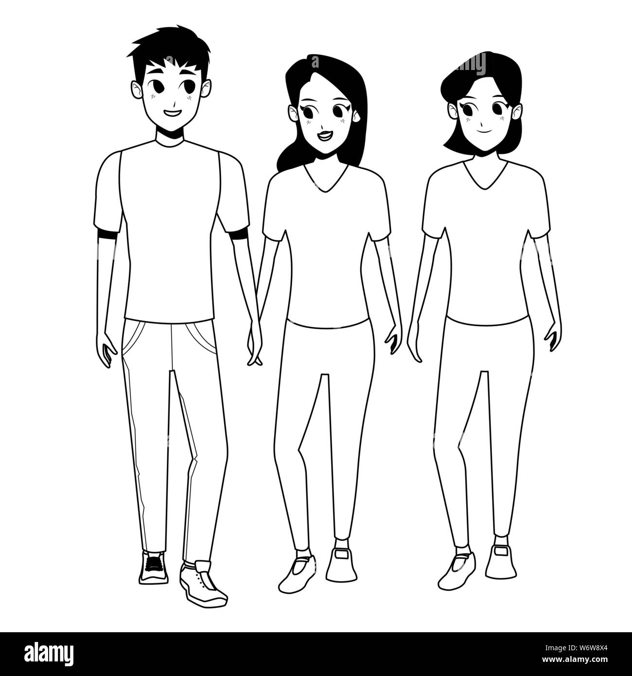 Copain copains copines Banque d'images vectorielles - Alamy