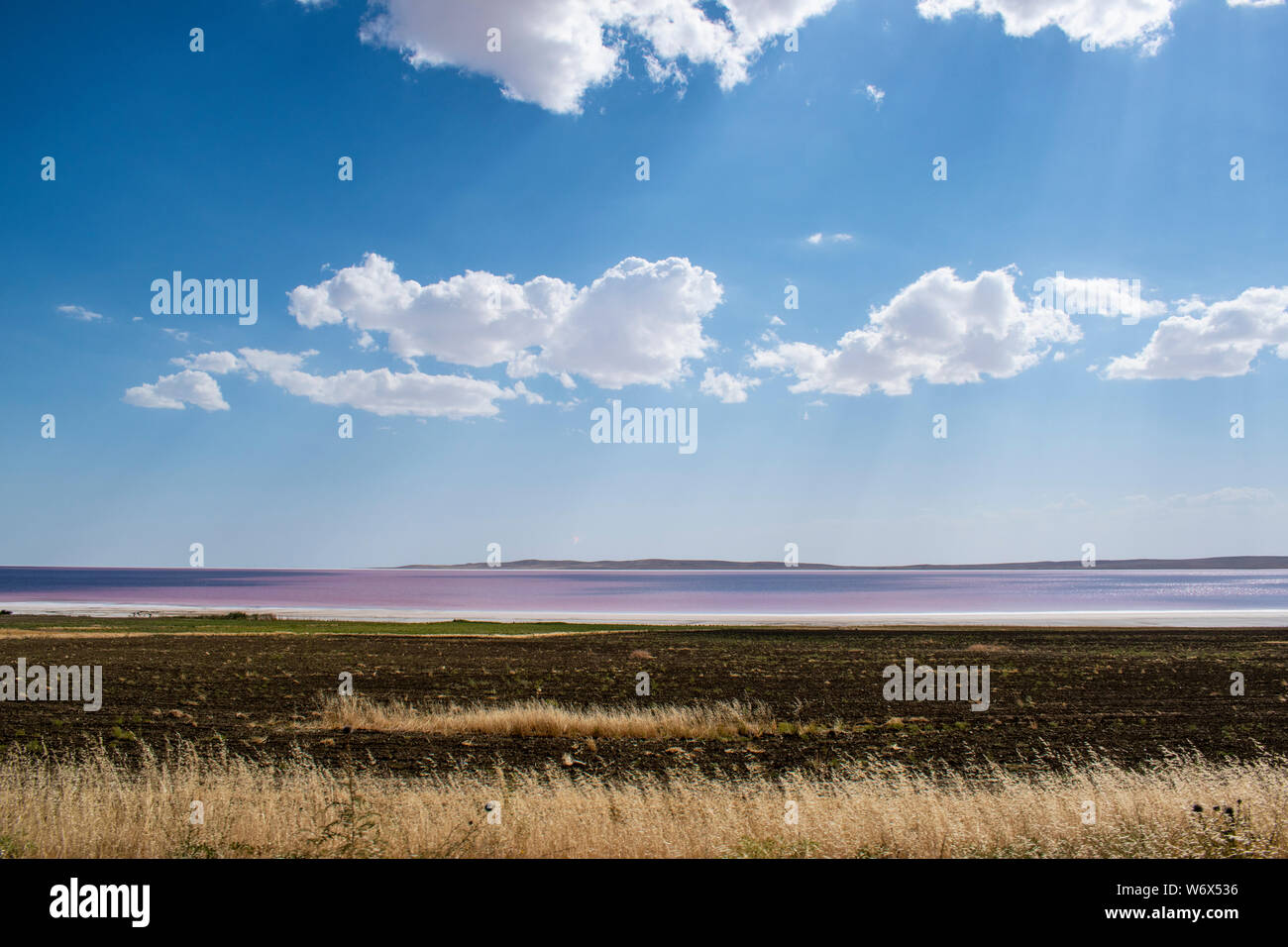 La Turquie, l'Anatolie Centrale : Vue aérienne du lac Tuz Golu, Tuz ...