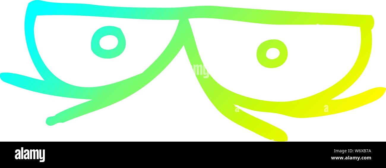 Ligne de gradient froid dessin d'une caricature yeux Image Vectorielle ...