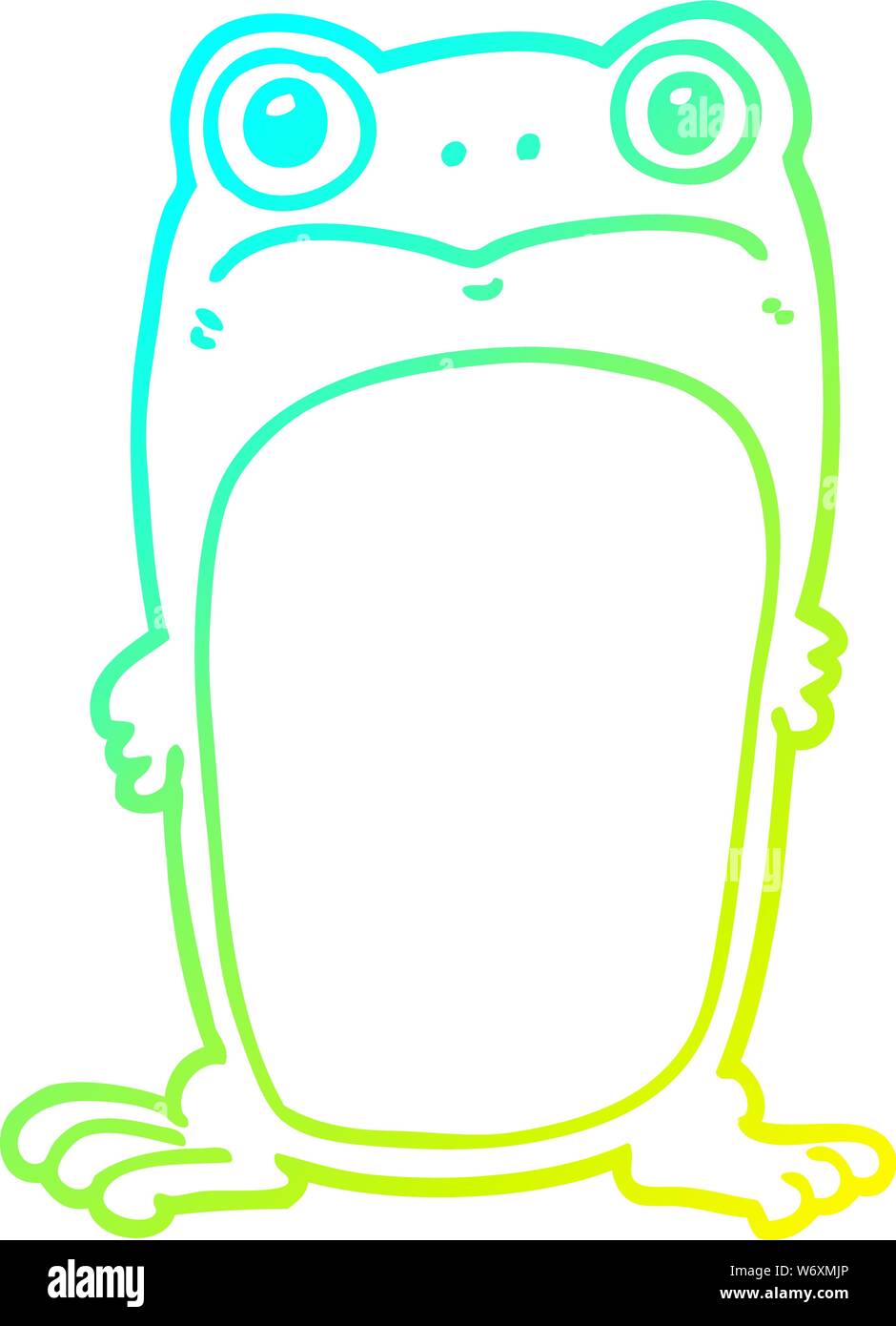 Ligne de gradient froid dessin d'une grenouille regard cartoon Image ...