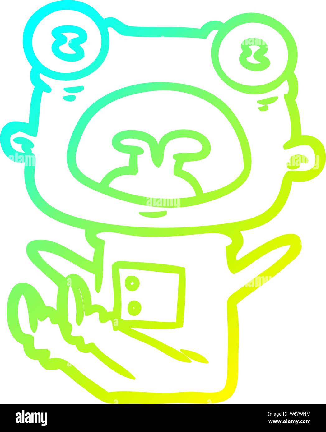 Ligne de gradient froid dessin d'une caricature criant exotiques ...