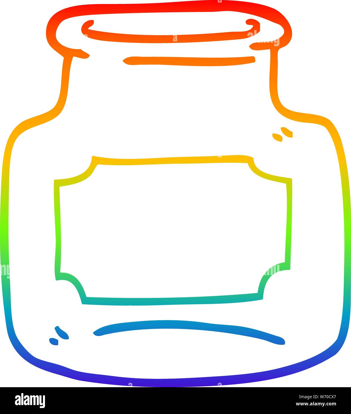 La ligne de gradient dimensions d'un bocal vide dessin animé Image ...