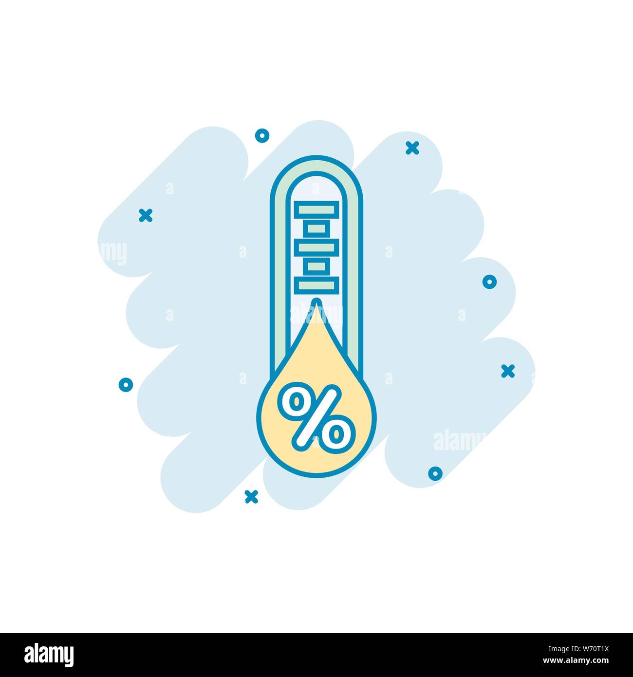 L'icône de l'humidité dans le style comique. Vector cartoon ...