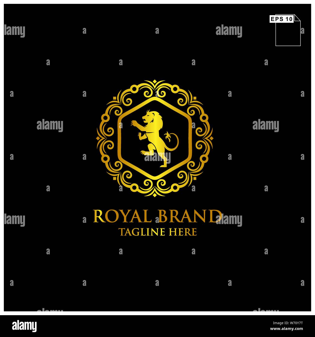 Logo de marque royal de luxe design et élégant concept vector Image ...