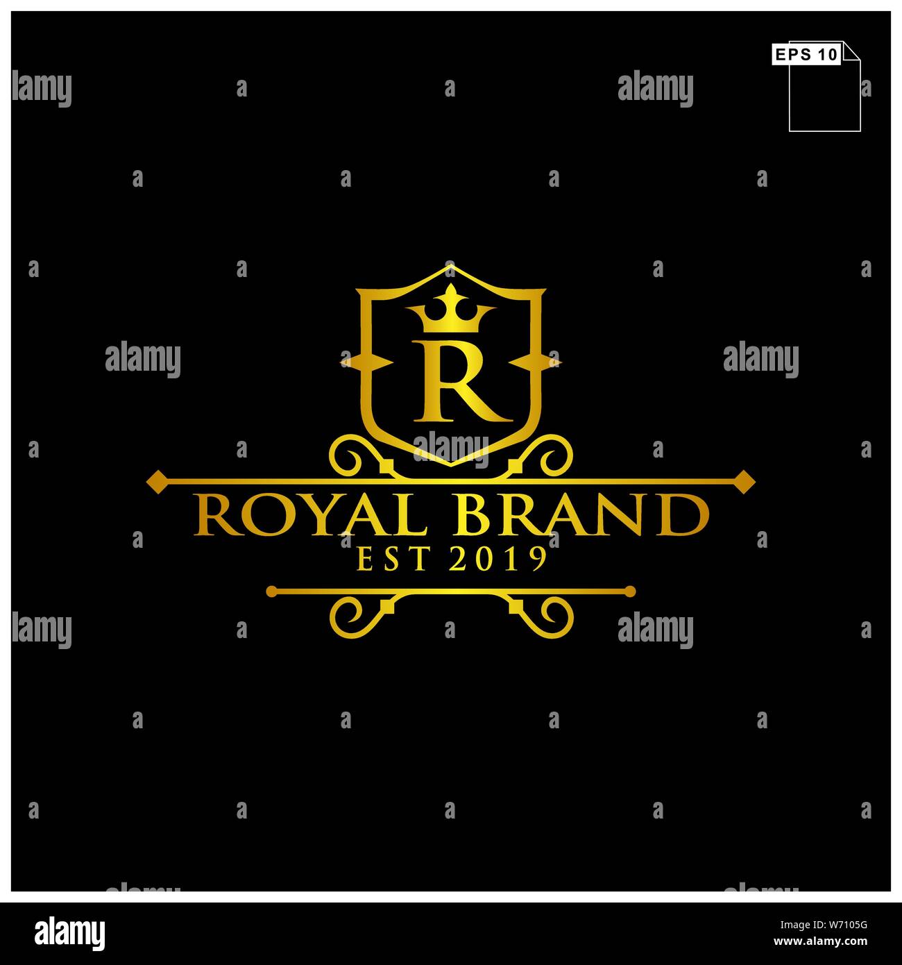 Logo de marque royal de luxe design et élégant concept vector Image ...