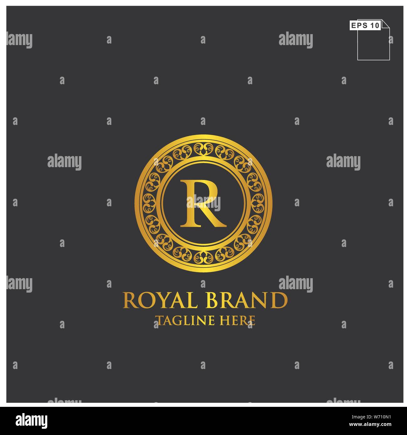 Logo de marque royal de luxe design et élégant concept vector Image ...