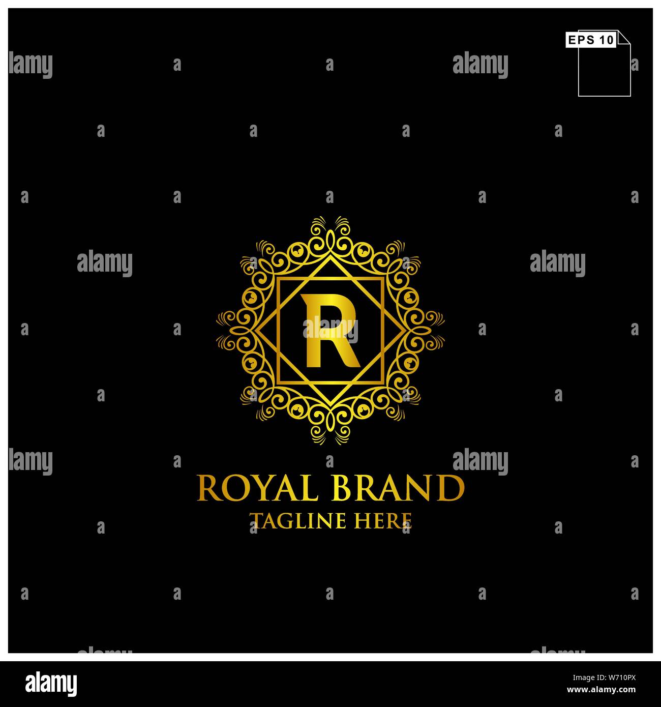Logo de marque royal de luxe design et élégant concept vector Image ...