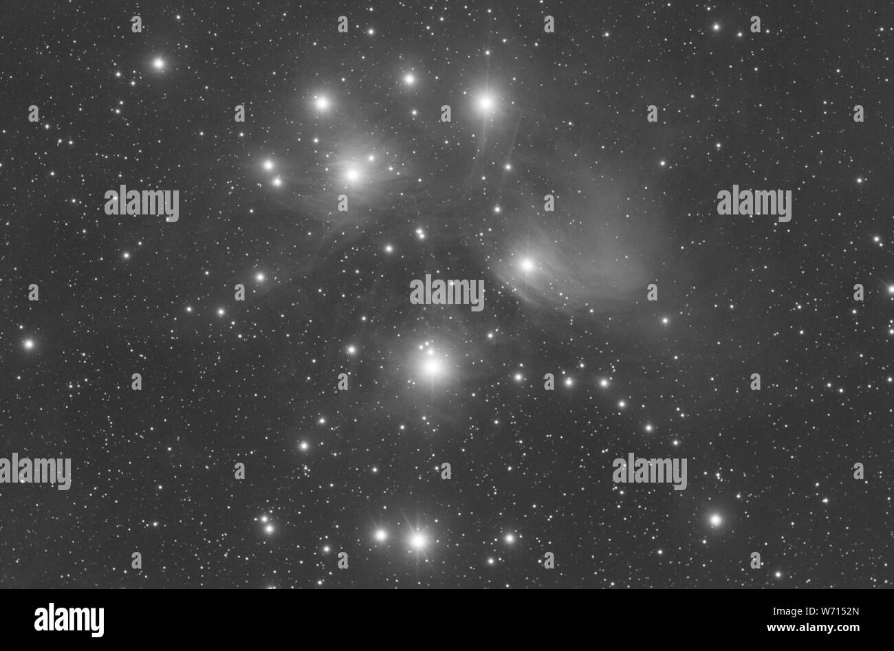 Messier 45 Banque d'images noir et blanc - Alamy