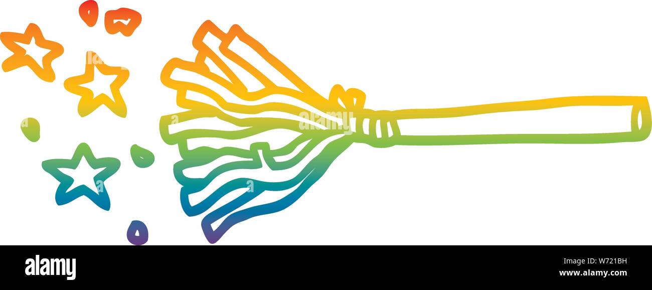 La ligne de gradient dimensions d'un balai magique dessin animé Image ...