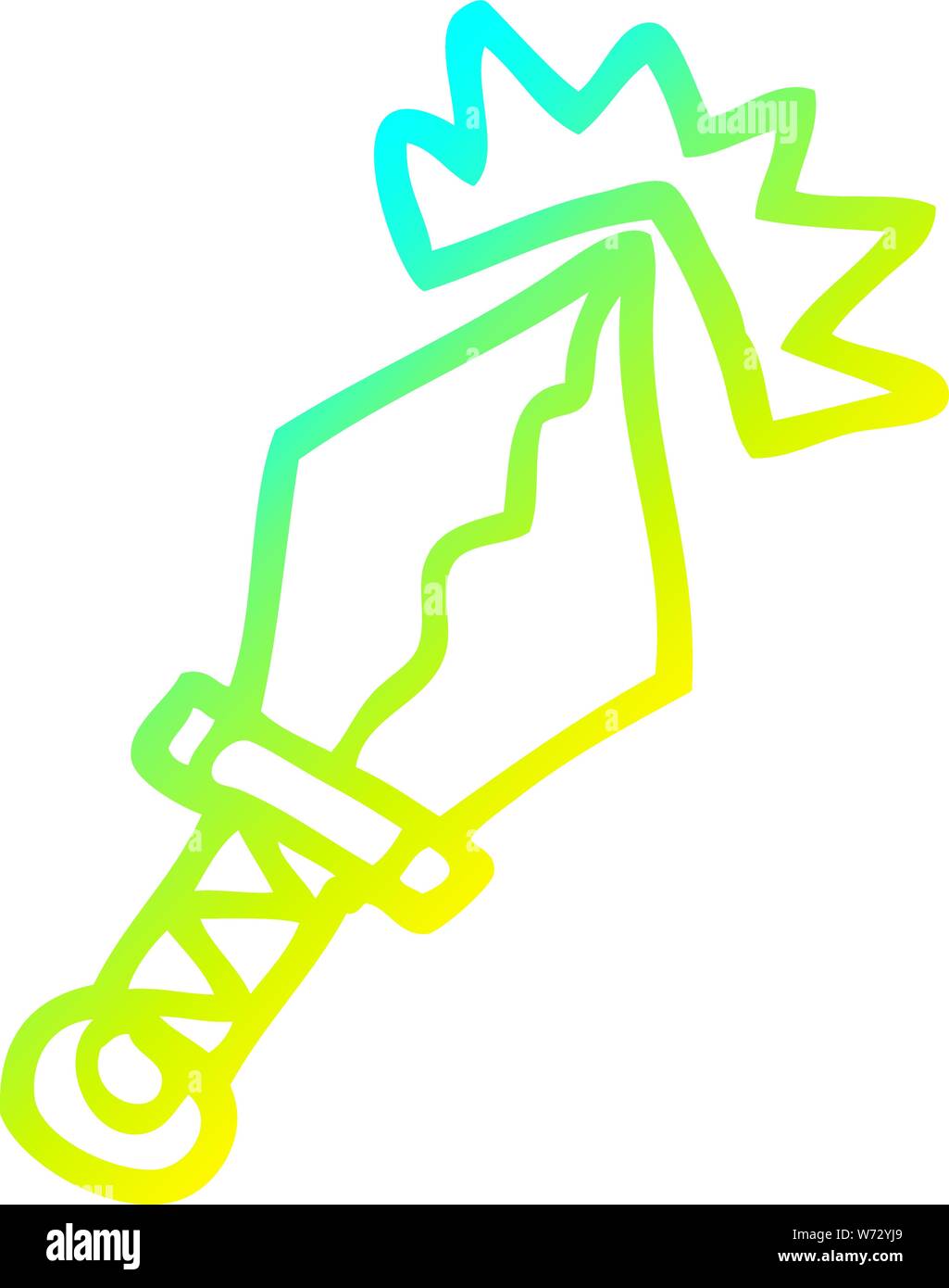 Ligne de gradient froid dessin d'une caricature sharp dagger Image ...