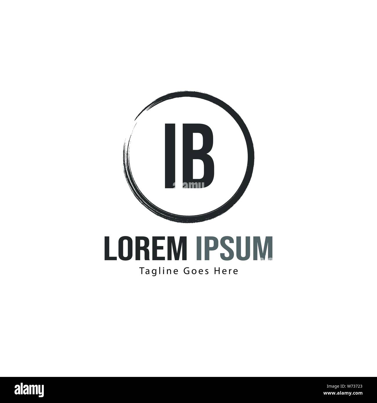 Logo de l'IB Initial modèle avec cadre moderne. Lettre IB minimaliste ...