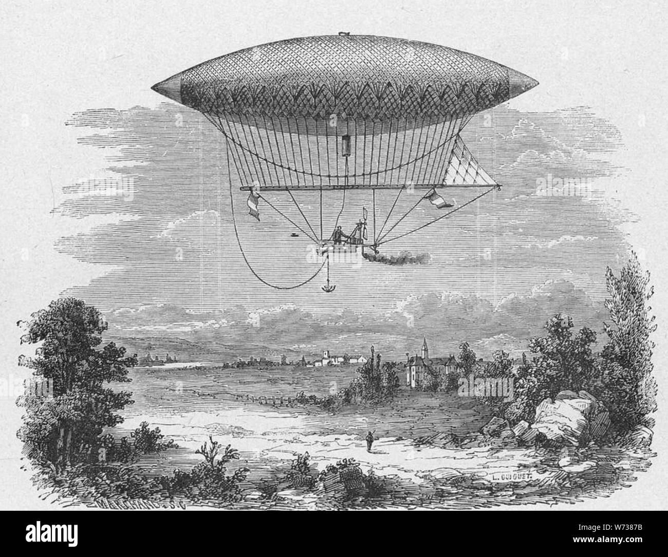 HENRI GIFFARD (1825-1882) ingénieur français avec ses 1852 invention d ...