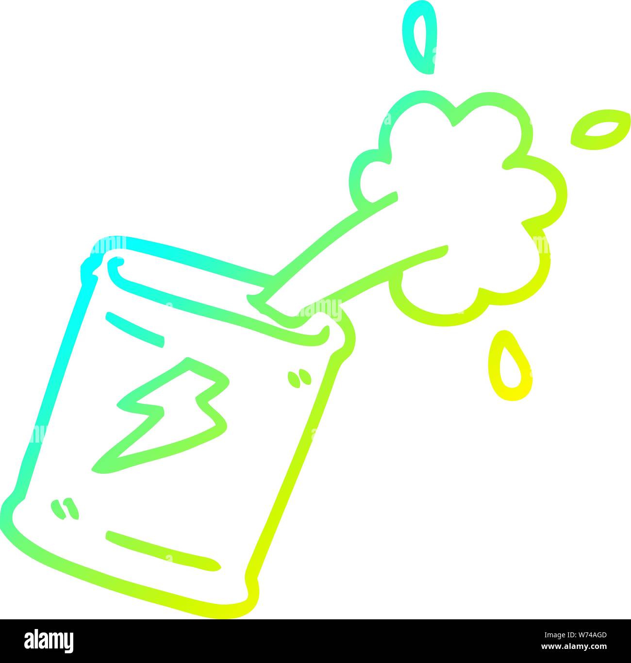 Ligne de gradient froid dessin d'une caricature de soda Image ...