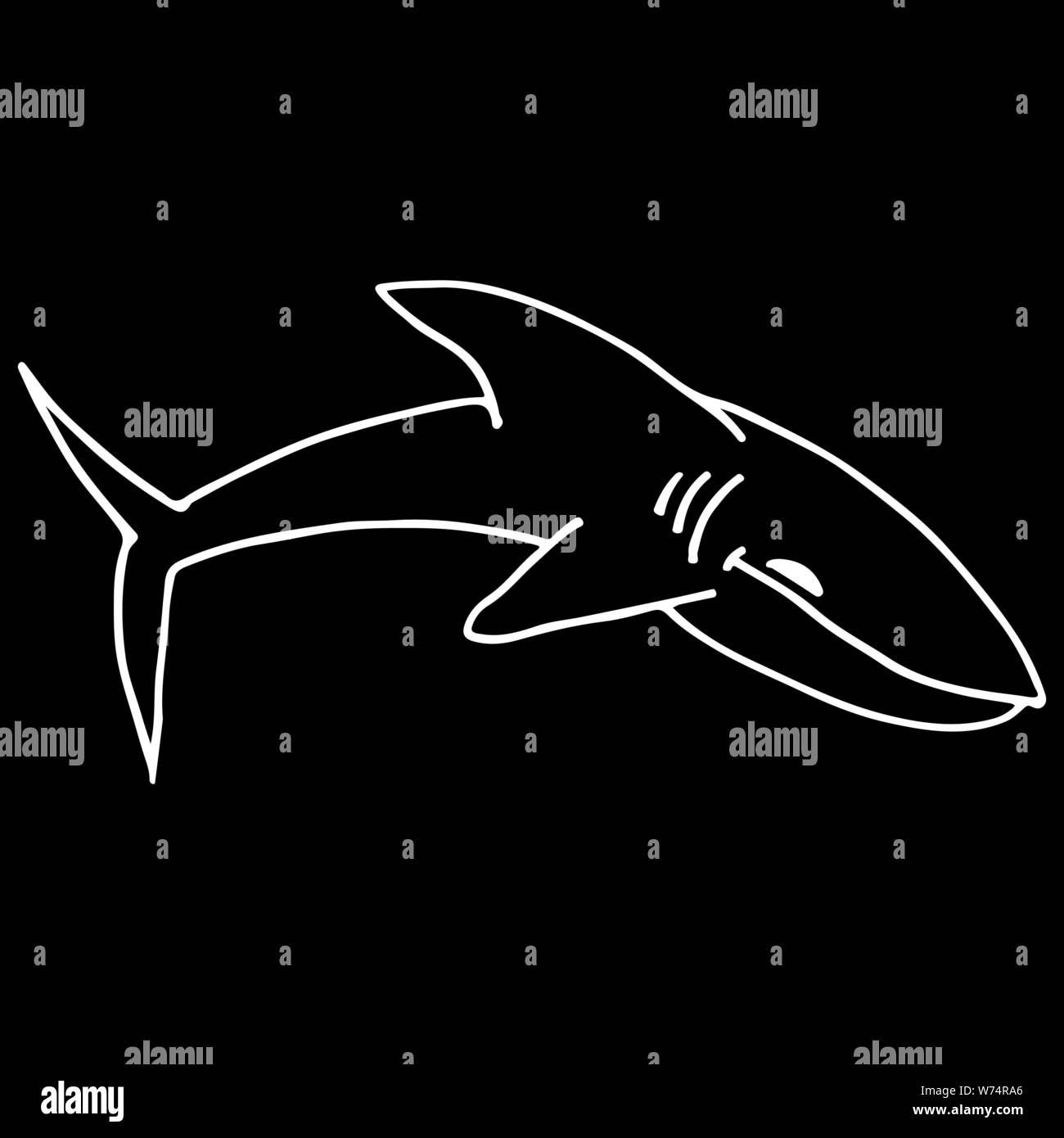 Résumé Les grandes lignes du requin. L'icône de requin, grand design ...