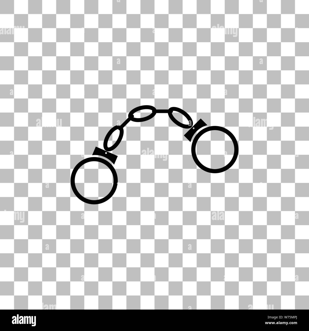 Les menottes. Icône plat noir sur fond transparent. Les pictogrammes ...