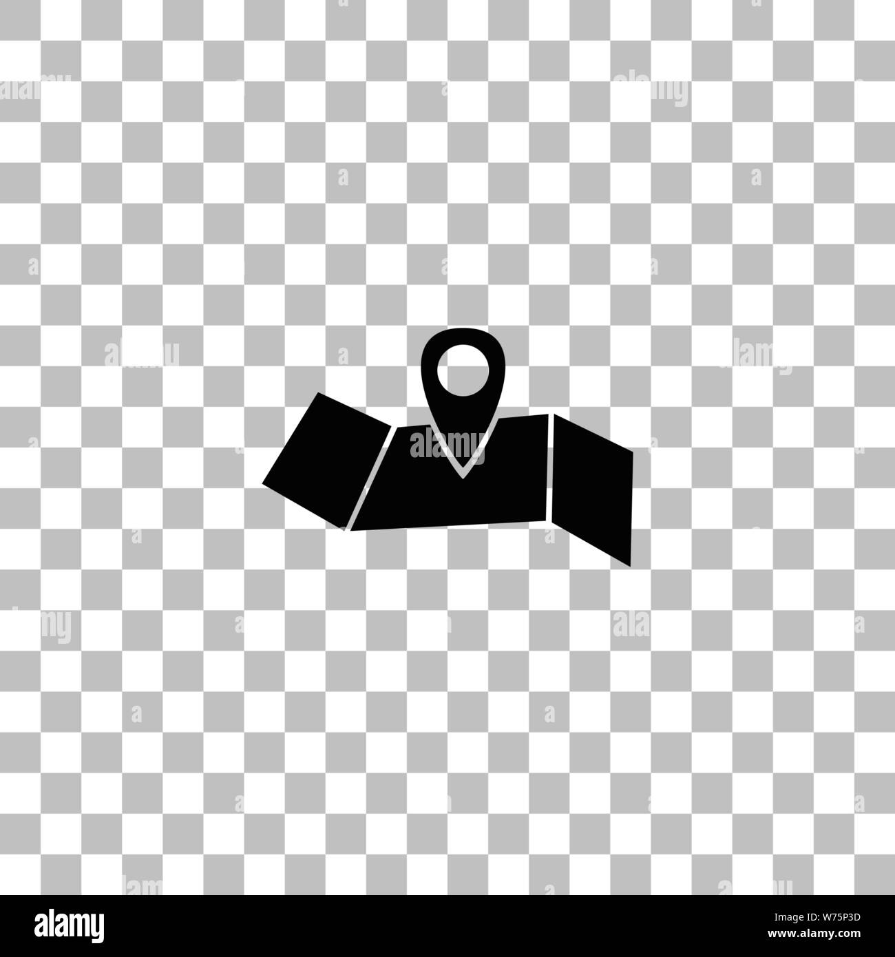 Emplacement. Icône plat noir sur fond transparent. Les pictogrammes ...