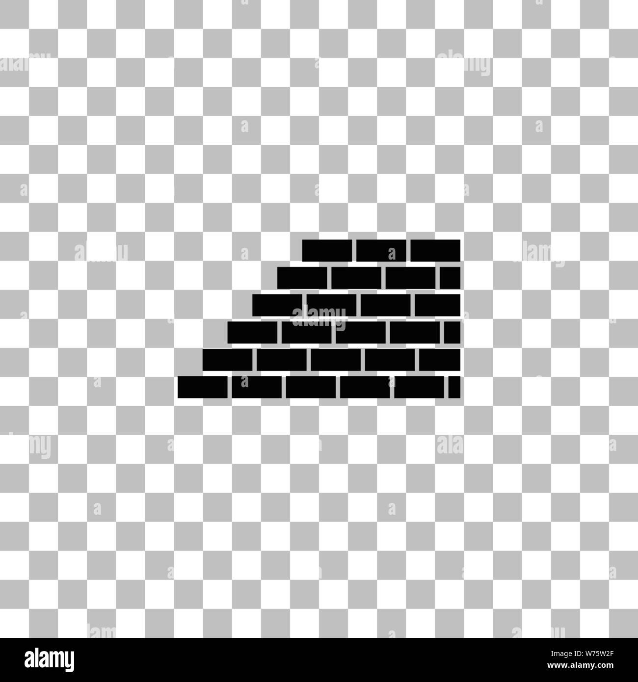 Mur. Icône plat noir sur fond transparent. Les pictogrammes pour votre ...