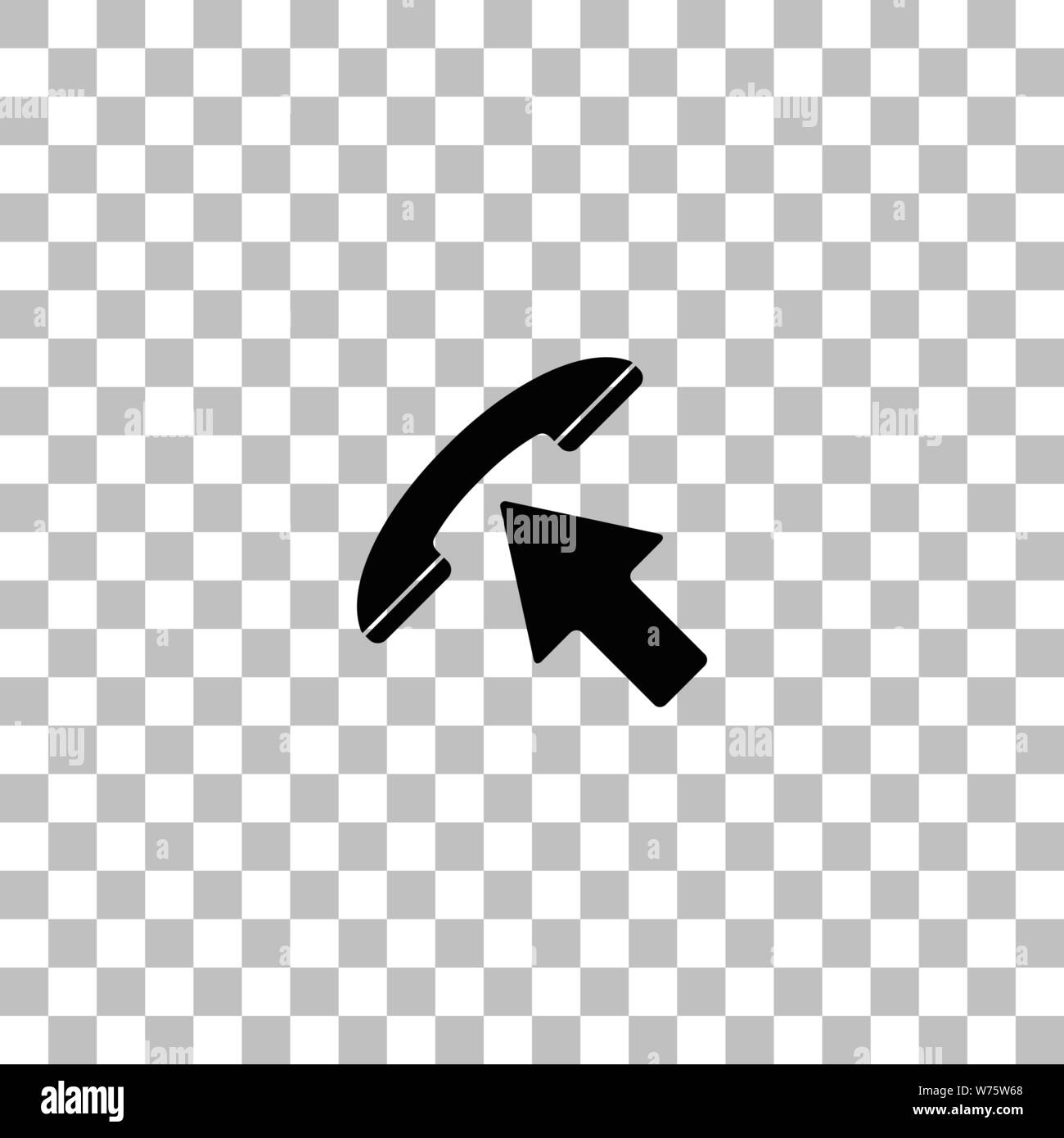 Appel entrant. Icône plat noir sur fond transparent. Les pictogrammes ...