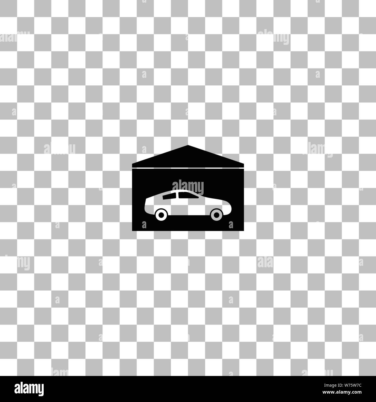 Garage. Icône plat noir sur fond transparent. Les pictogrammes pour ...