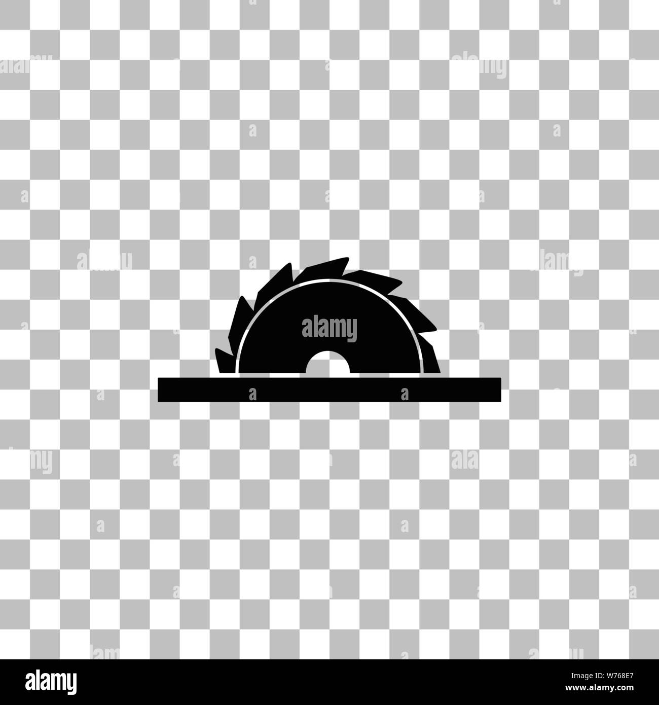 Lames de scie circulaire. Icône plat noir sur fond transparent. Les ...