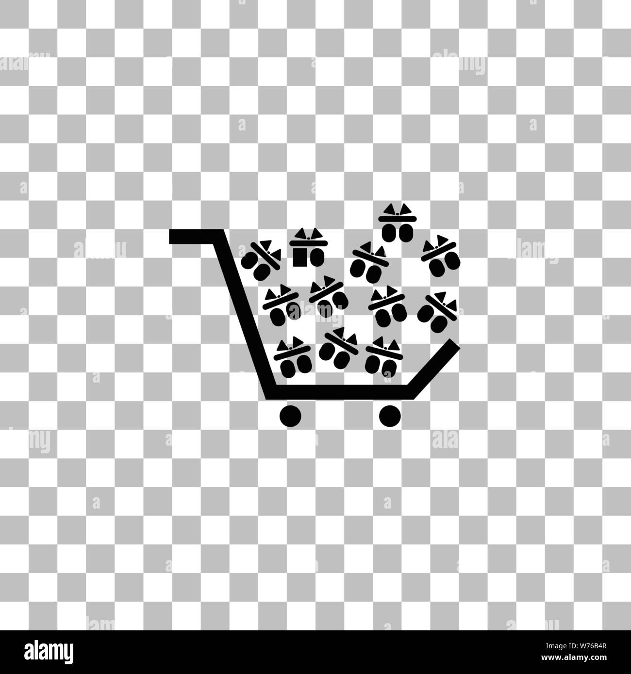 Panier d'achat. Icône plat noir sur fond transparent. Les pictogrammes ...