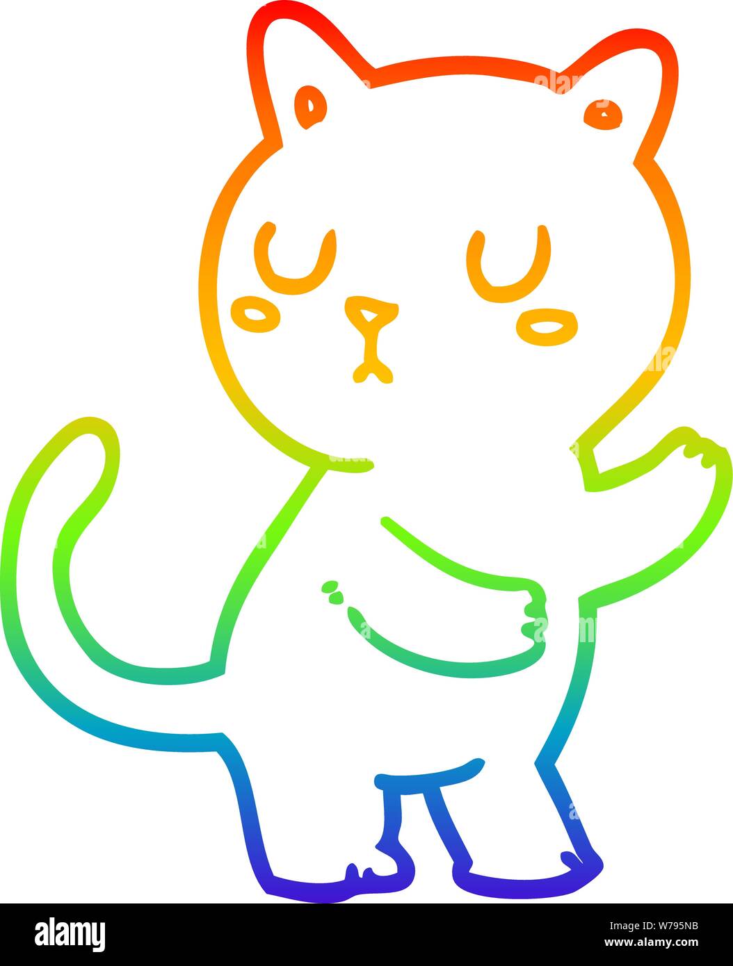 La ligne de gradient dessin d'un chat de dessin animé Image Vectorielle Stock - Alamy