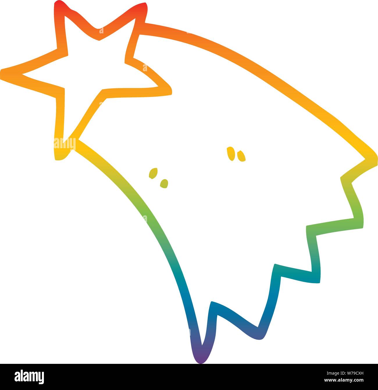 La ligne de gradient dessin d'une caricature shooting star Image ...