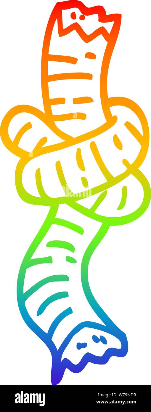 La ligne de gradient dimensions d'une corde liée cartoon Image ...