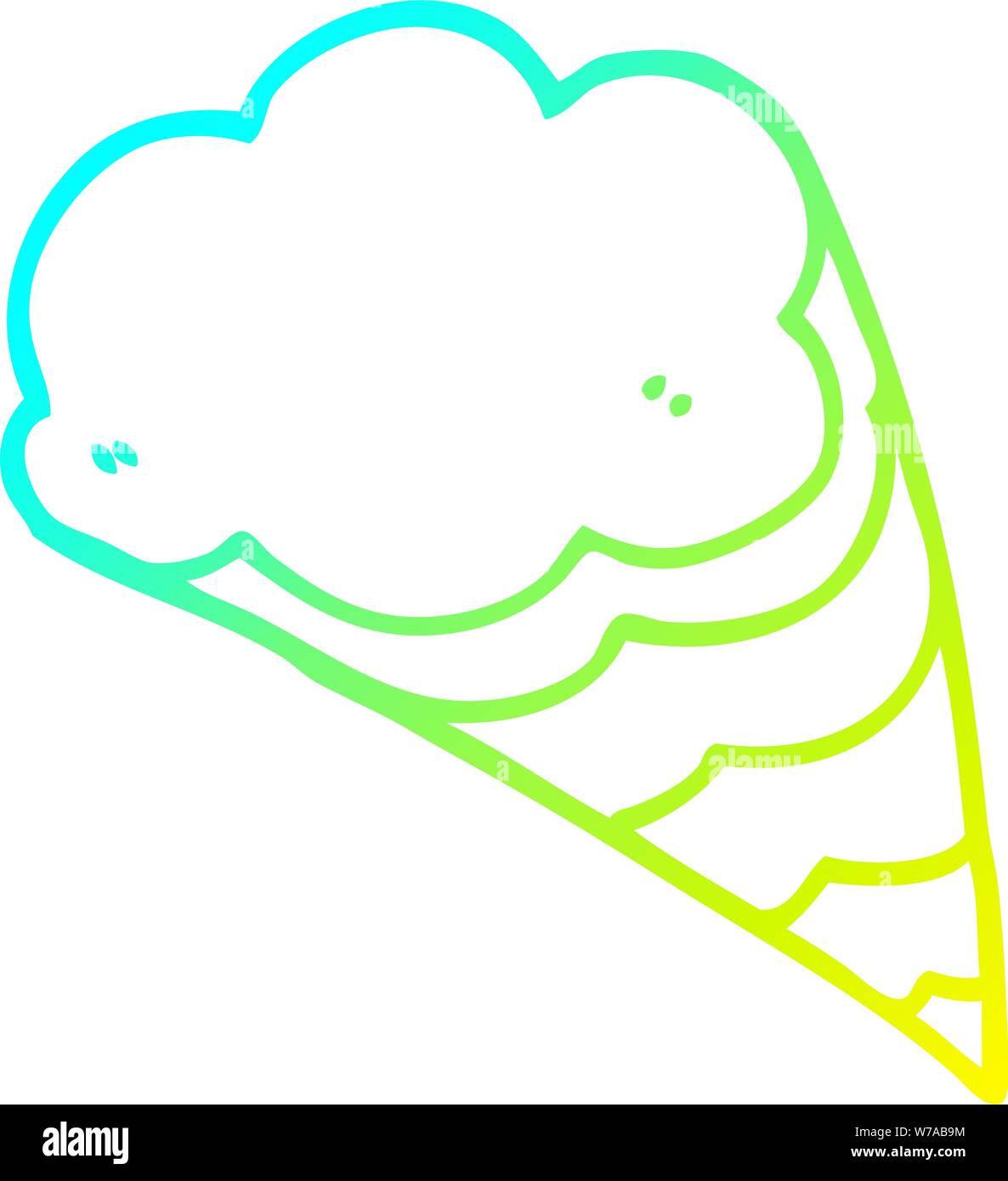 Ligne de gradient froid dessin d'une caricature de l'élément décoratif ...