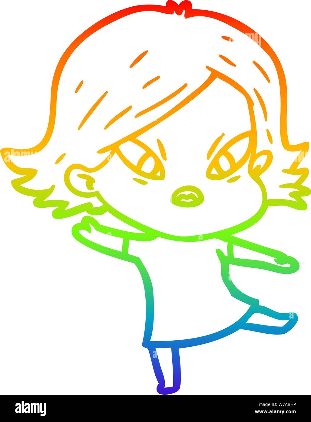 La ligne de gradient dimensions d'un dessin animé a souligné femme ...