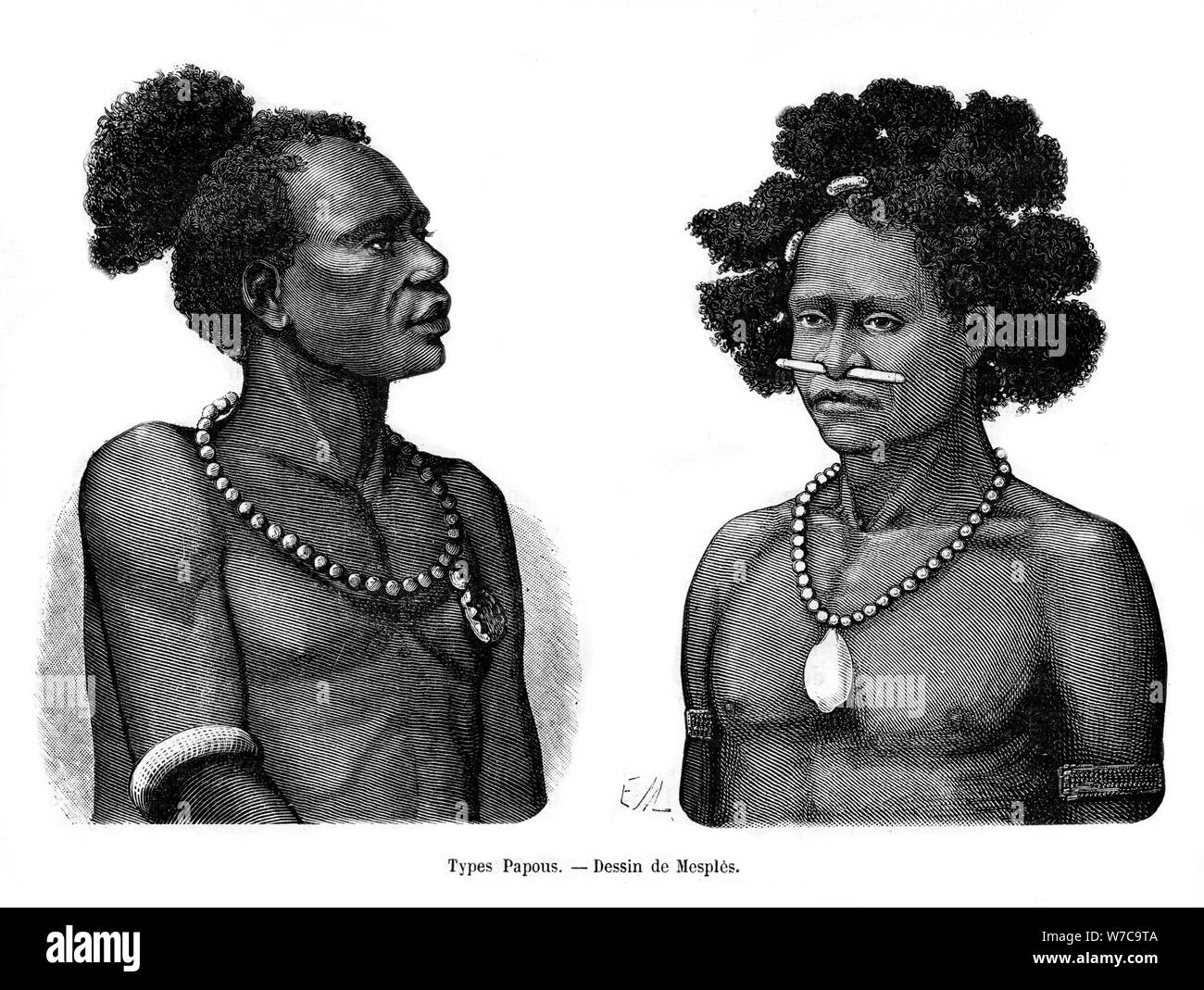 Portrait Noir Et Blanc Papou Banque d'image et photos - Alamy