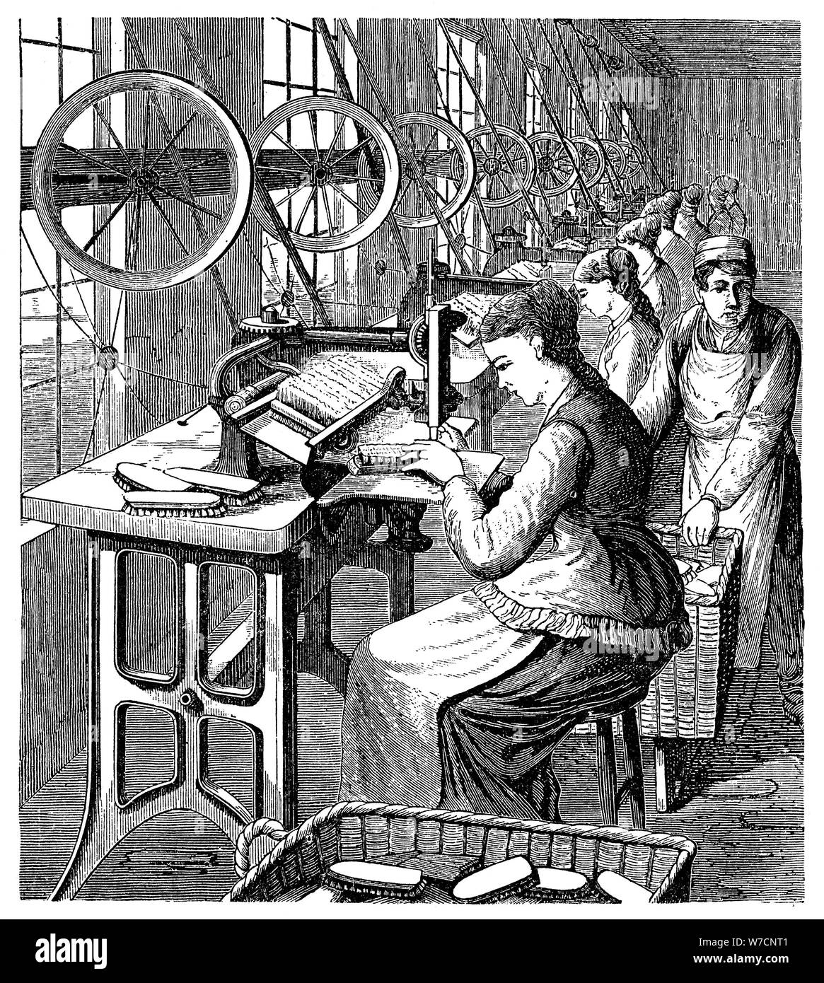 Femmes qui travaillent au 19ème siècle Banque d'images noir et blanc ...