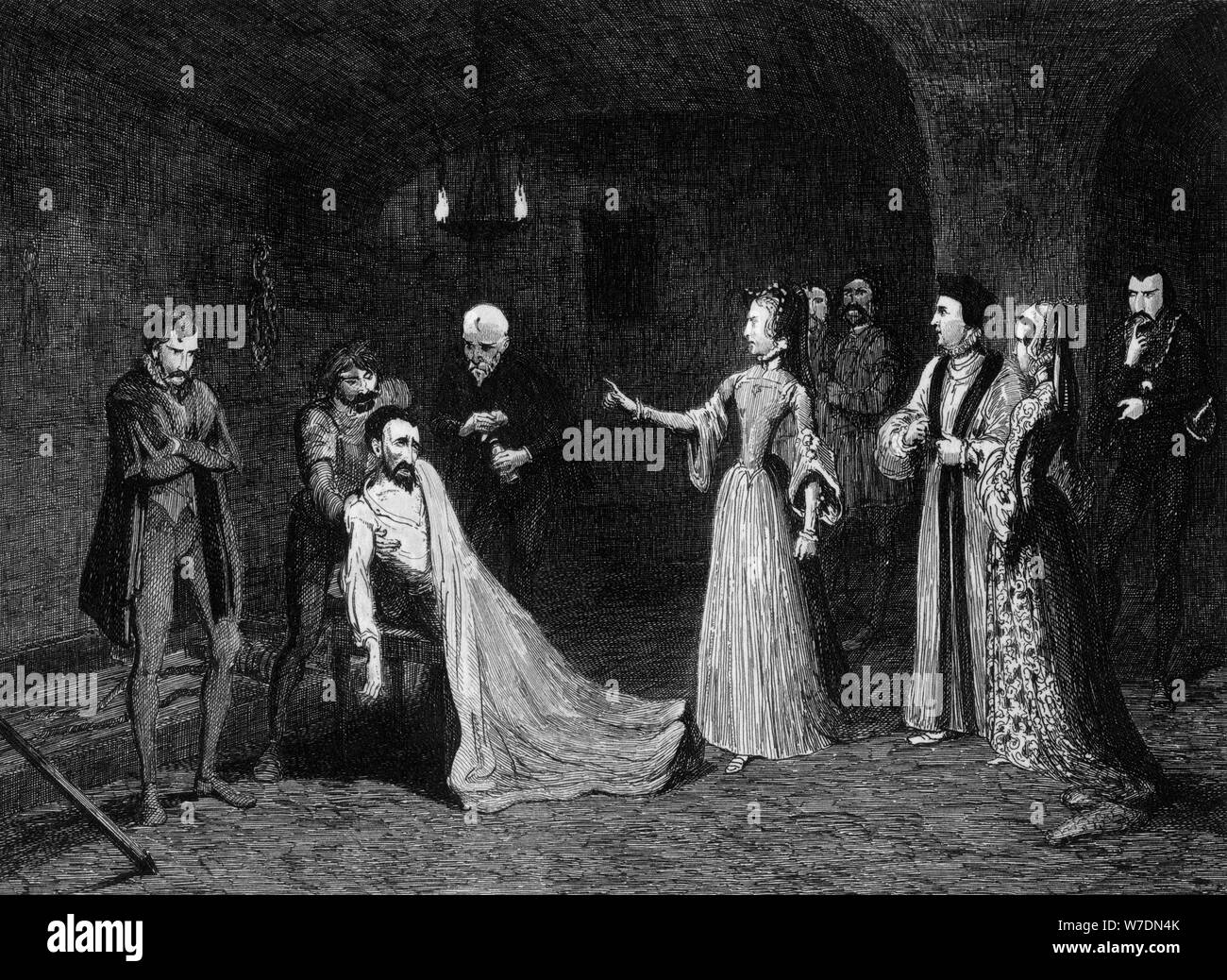 La princesse Elizabeth face à Sir Thomas Wyatt dans la chambre de ...