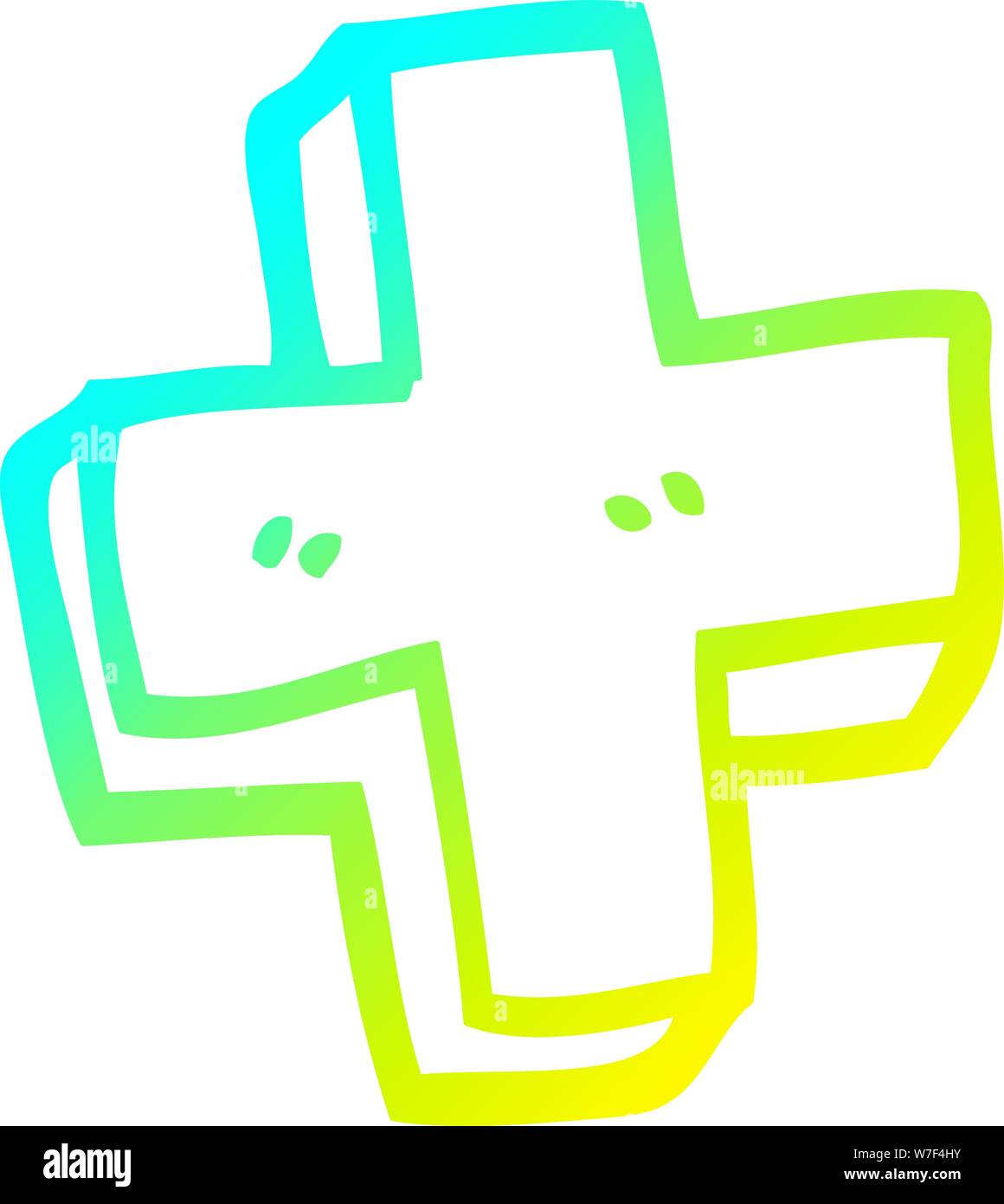 Ligne de gradient froid d'une caricature dessin symbole plus Image ...