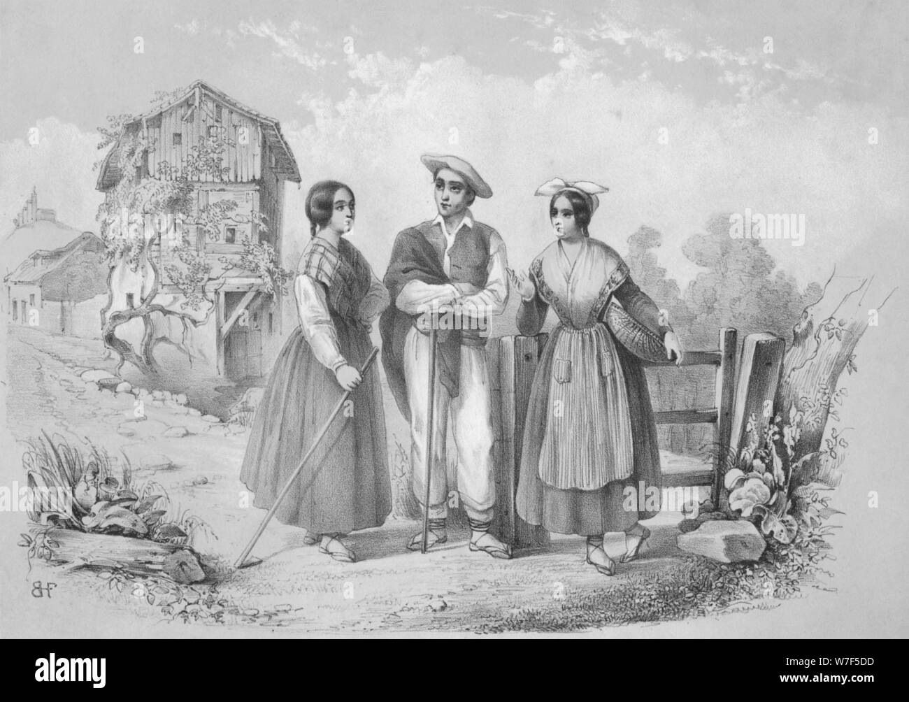 Basque people traditional dress Banque d'images noir et blanc - Alamy