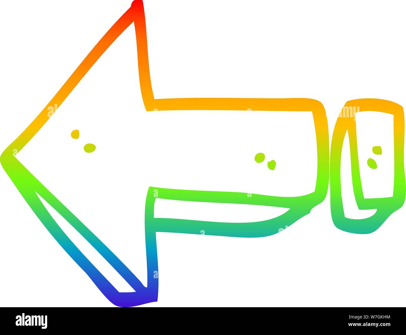 La ligne de gradient dessin d'une flèche orientée vers la direction de ...