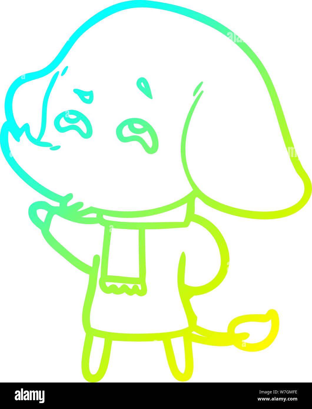 Ligne de gradient froid dessin d'une caricature en souvenir de l ...