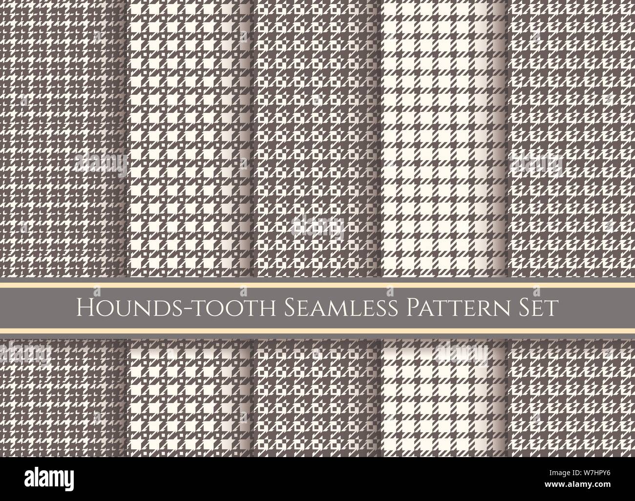 Houndstooth patterns. Dent de chien, échantillons de tissus tissu ...